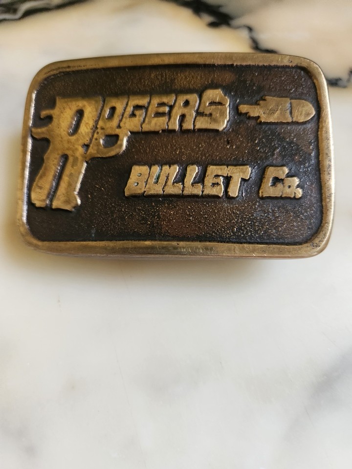 Vintage/Rare Rogers Bullet Co. Belt Buckle, Solid Brass, OLD-BUT-NEW ...
