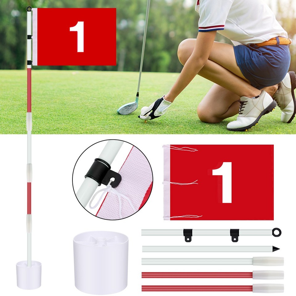 Golf Practice Hole Pole Cup Flag Backyard Stick Putting Flagstick Set ...