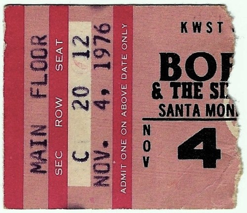Bob Seger & The Silver Bullet Band 11/4/76 Santa Monica CA Rare Ticket ...