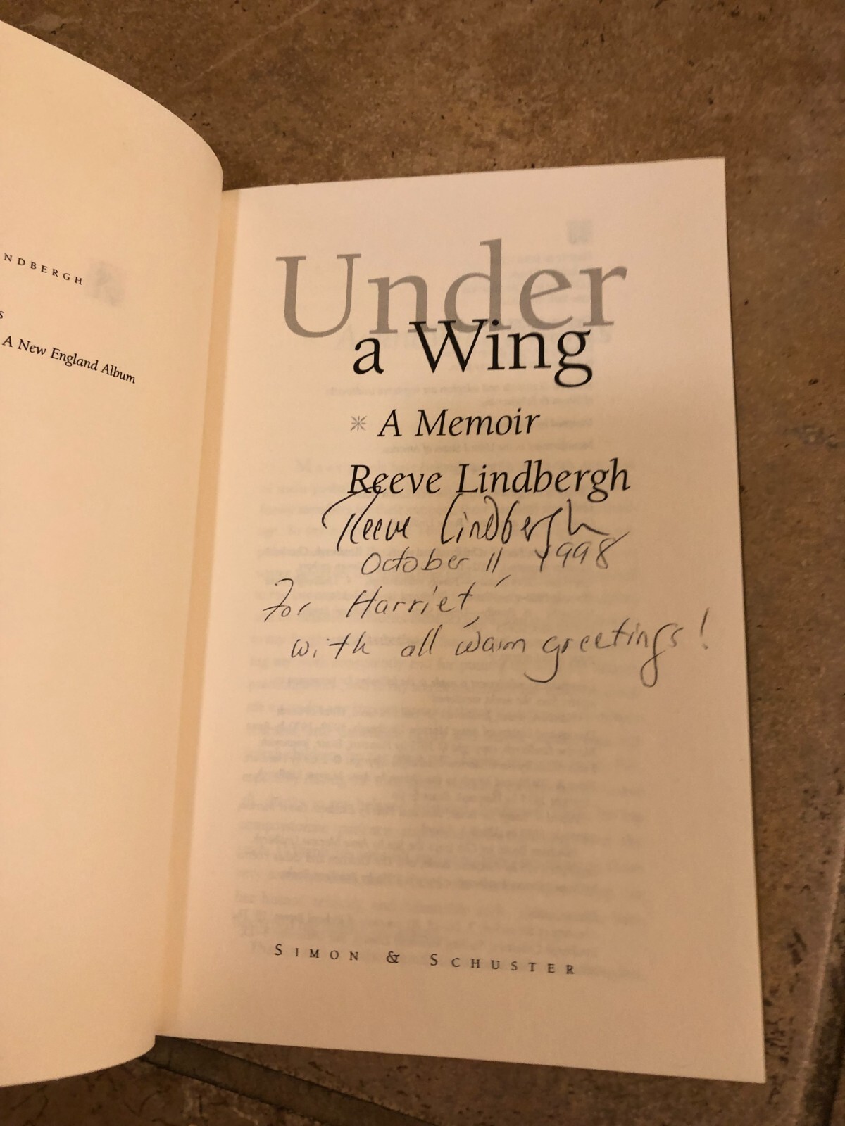 Lot of 3 Lindbergh HC Books - 1 SIGNED! Reeve Lindbergh +2 Anne Morrow ...
