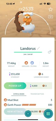 Shiny Landorus 80kStardust -MlNl P T C - Read Description | eBay