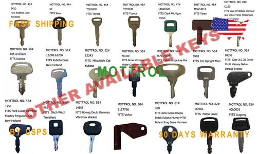 5 PCS KEYS 5080 FITS IHI EXCAVATOR Heavy Equipment Ignition Chieftain ...