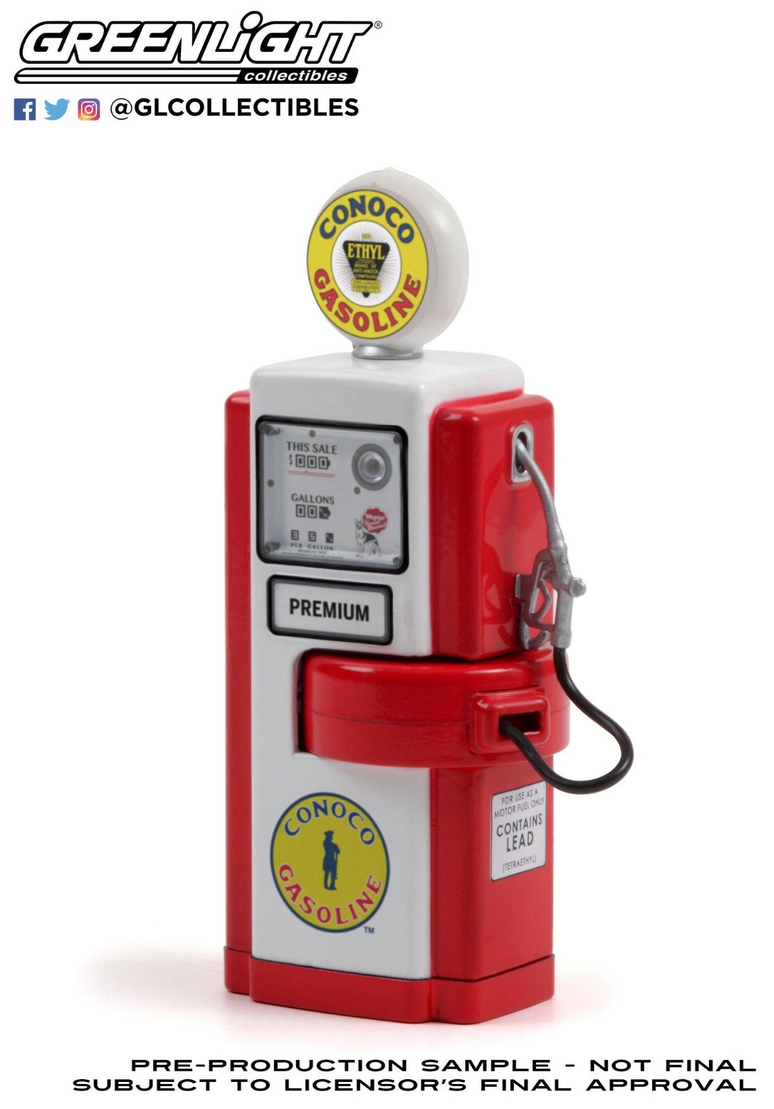 Greenlight Vintage Gas Pump Series-10 Wayne 100-A Conoco Ethyl Gasoline ...