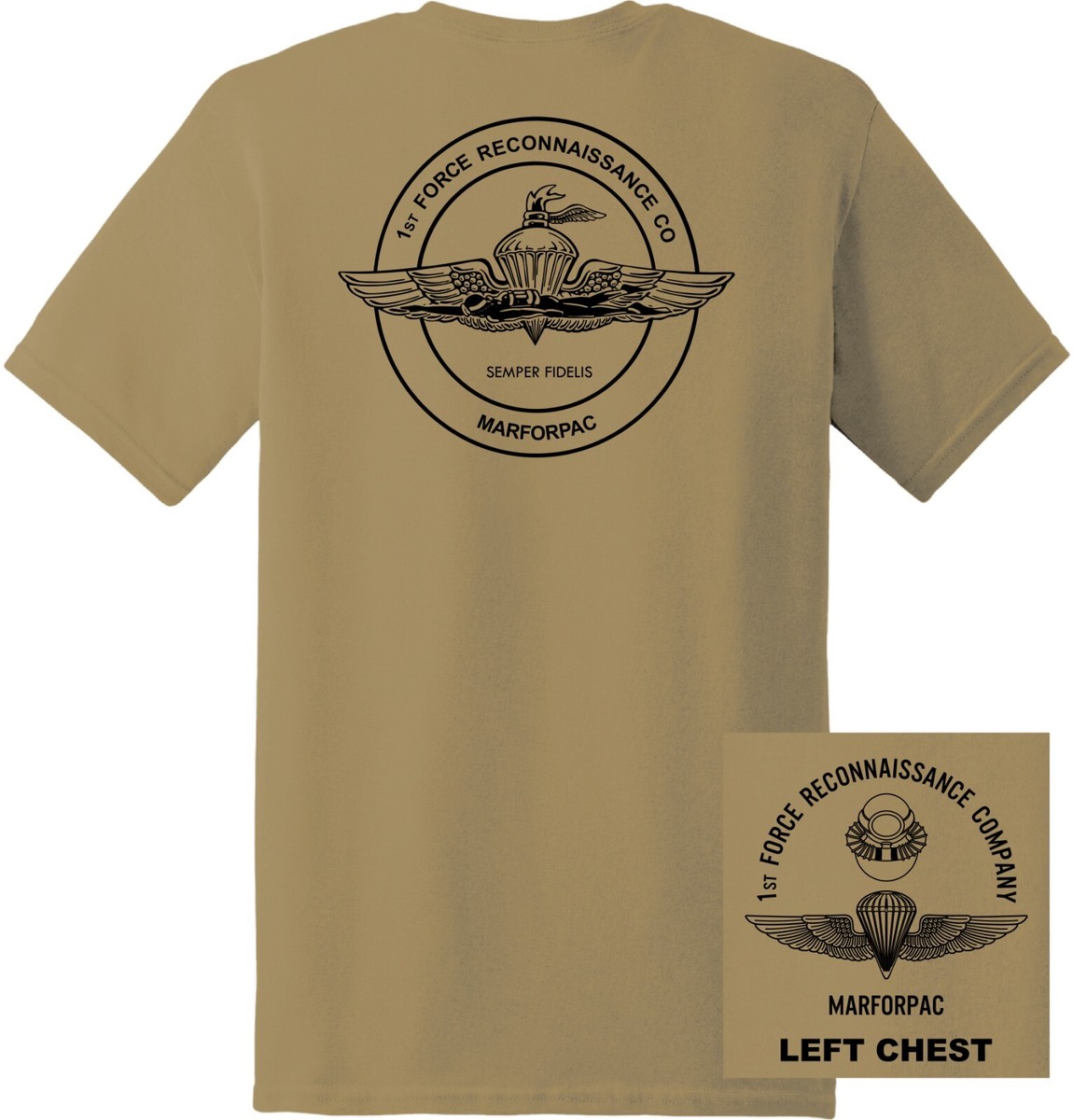 Logo De Reconnaissance Marine AMPHIBIOUS RECONNAISSANCE T SHIRT/ USMC/
