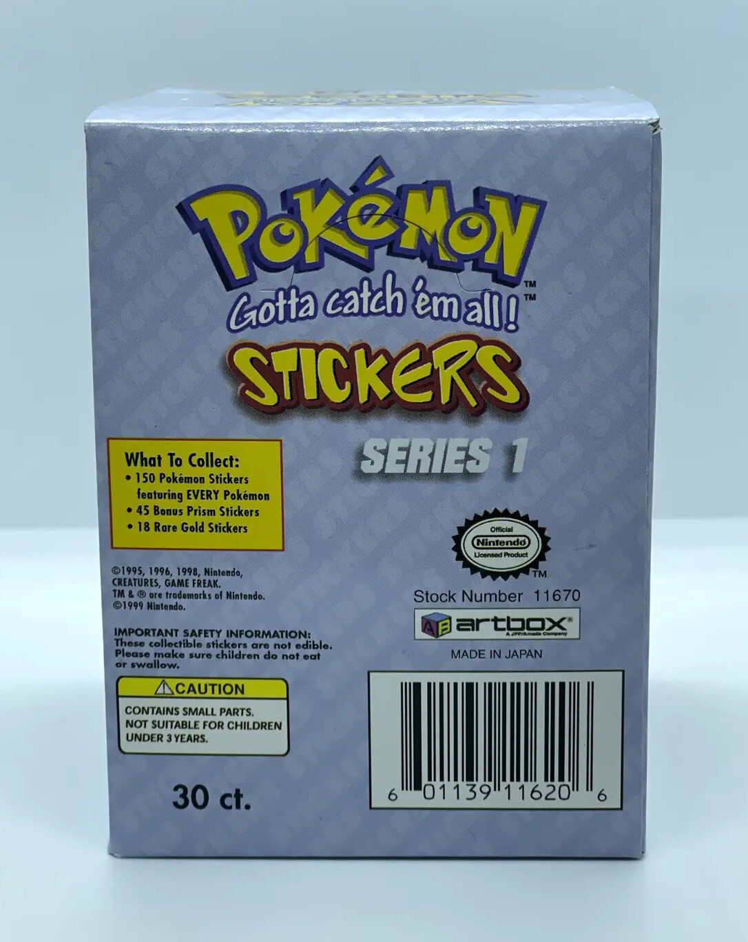 1999 Pokémon ArtBox Stickers Series 1 Factory Sealed Display Box | 30 ...