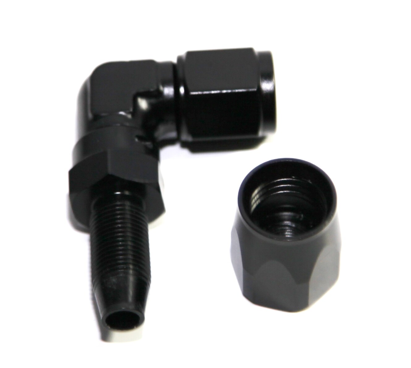 BLACK AN6 6AN AN-6 90Degree Swivel Oil/Fuel Line End Union Elbow ...