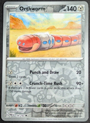 Orthworm Reverse Holo NM 138/182 Paradox Rift Pokemon Card | eBay