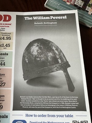 JD Wetherspoon Menu - The William Peverel (Bulwell, Nottingham) | eBay