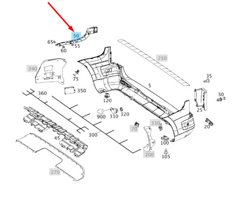 MERCEDES-BENZ VITO W447 REAR BUMPER LEFT MOUNTING RAIL A4478800412 NO🇺🇸 ...