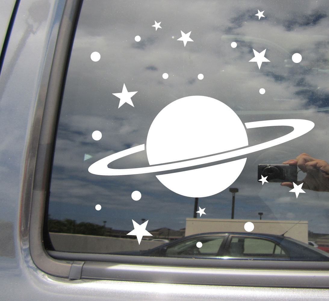Saturn and Star - Planet Stargazing Car Bumper Window Vinyl Decal ...