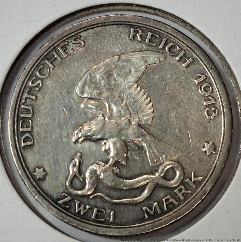 1913 A German States Prussian 2 Mark Silver Coin | eBay