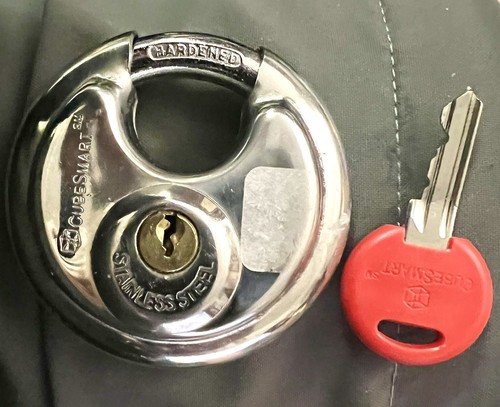 CubeSmart Stainless Steel 2 ¾" Disc Padlock with 1 Key | eBay