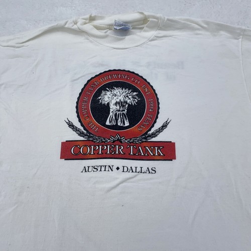 Vintage Copper Tank Brewing Shirt Mens L/XL White Austin Dallas Beer ...