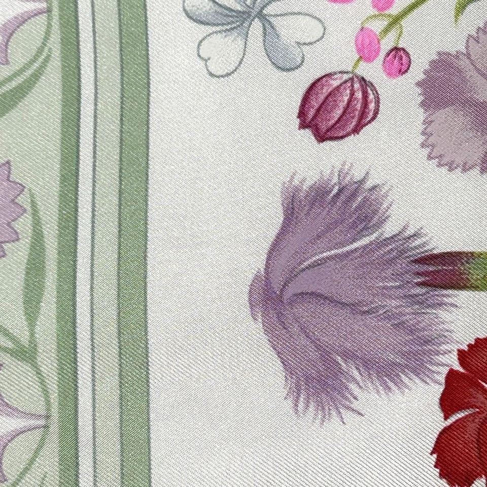 HERMES HERMES Scarf Carr 90 Floral Pattern Cleaned | eBay