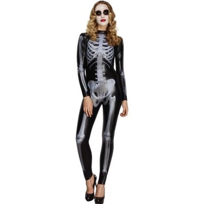 Smiffys Fever Miss Whiplash Skeleton Costume, Black (Size M) | eBay