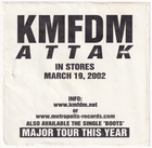 KMFDM 2002 ATTAK Promo Sticker 4"x4" | eBay