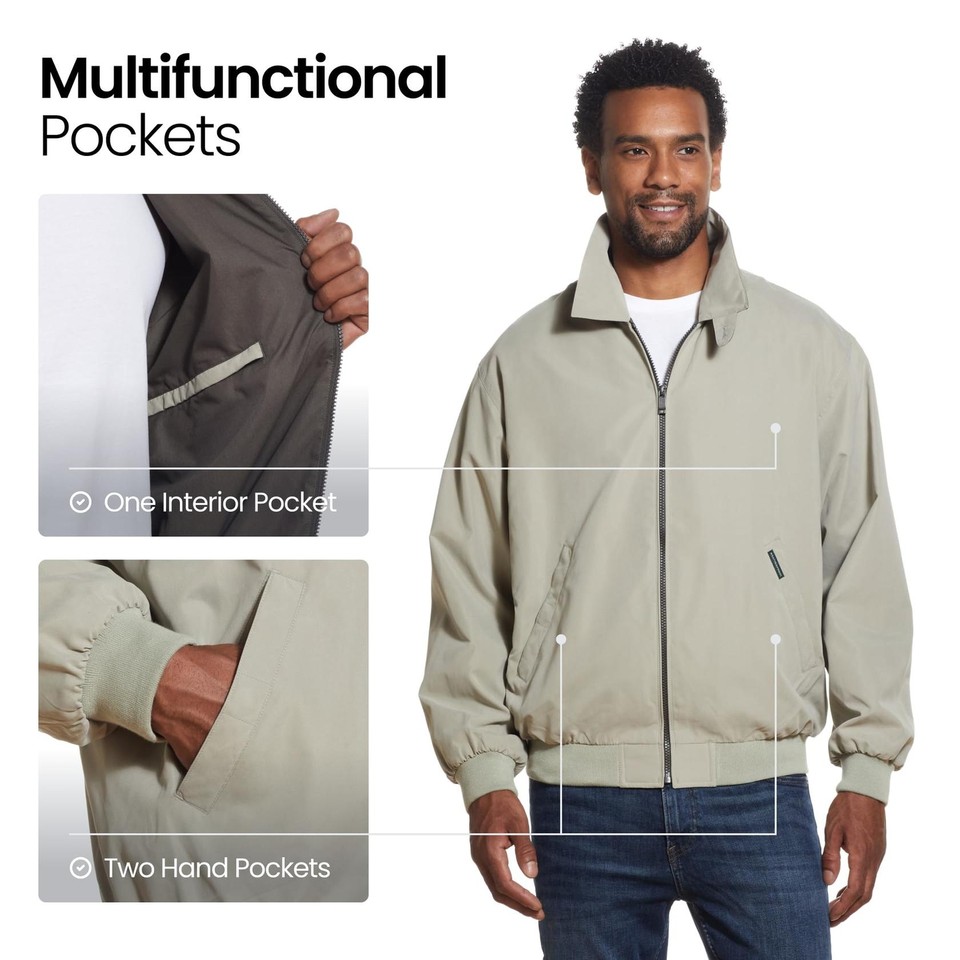 Weatherproof Men's Lightweight Microfiber Golf Jacket Stone Tan XXL NWT ...