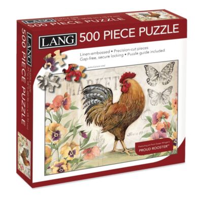Lang Jigsaw Puzzle 500 Piece Proud Rooster Linen Embossed | eBay