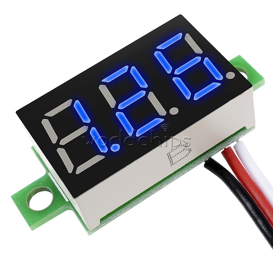 Blue 0-30V 0.36 inch 3 Wires LED Display Panel Voltage Meter 3-Digital ...