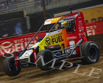 LOGAN SEAVEY #39 VICTORY FUEL MIDGET CAR RACING ON TRACK 8X10 GLOSSY ...