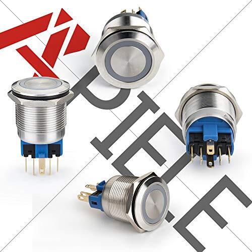 22mm Momentary Push Button Switch 12V Angel Eye LED Waterproof ...