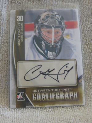 2013-14 ITG Between the Pipes GoalieGraph Corey Hirsch #A-CHI2 Auto NHL ...