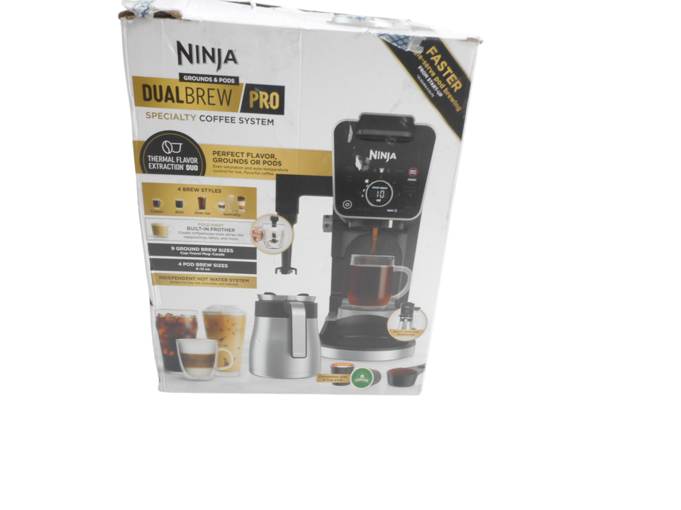 Ninja Dual Brew Pro Specialty Coffee System 4 Brew Styles And Frother ...