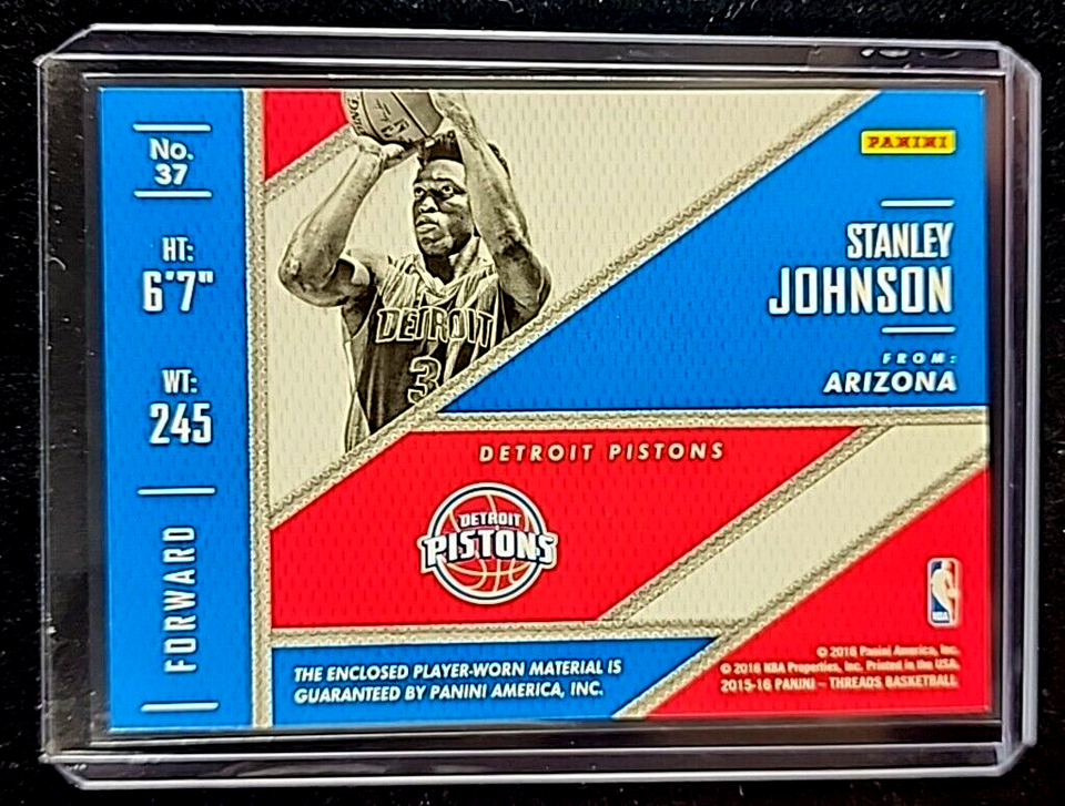 2015 2015-16 Panini Threads Rookie Threads #37 Stanley Johnson RC ...
