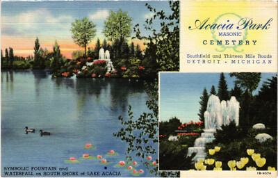 PC FREEMASONRY, MASONIC CEMETERY, DETROIT, MI, Vintage Postcard (b56828 ...