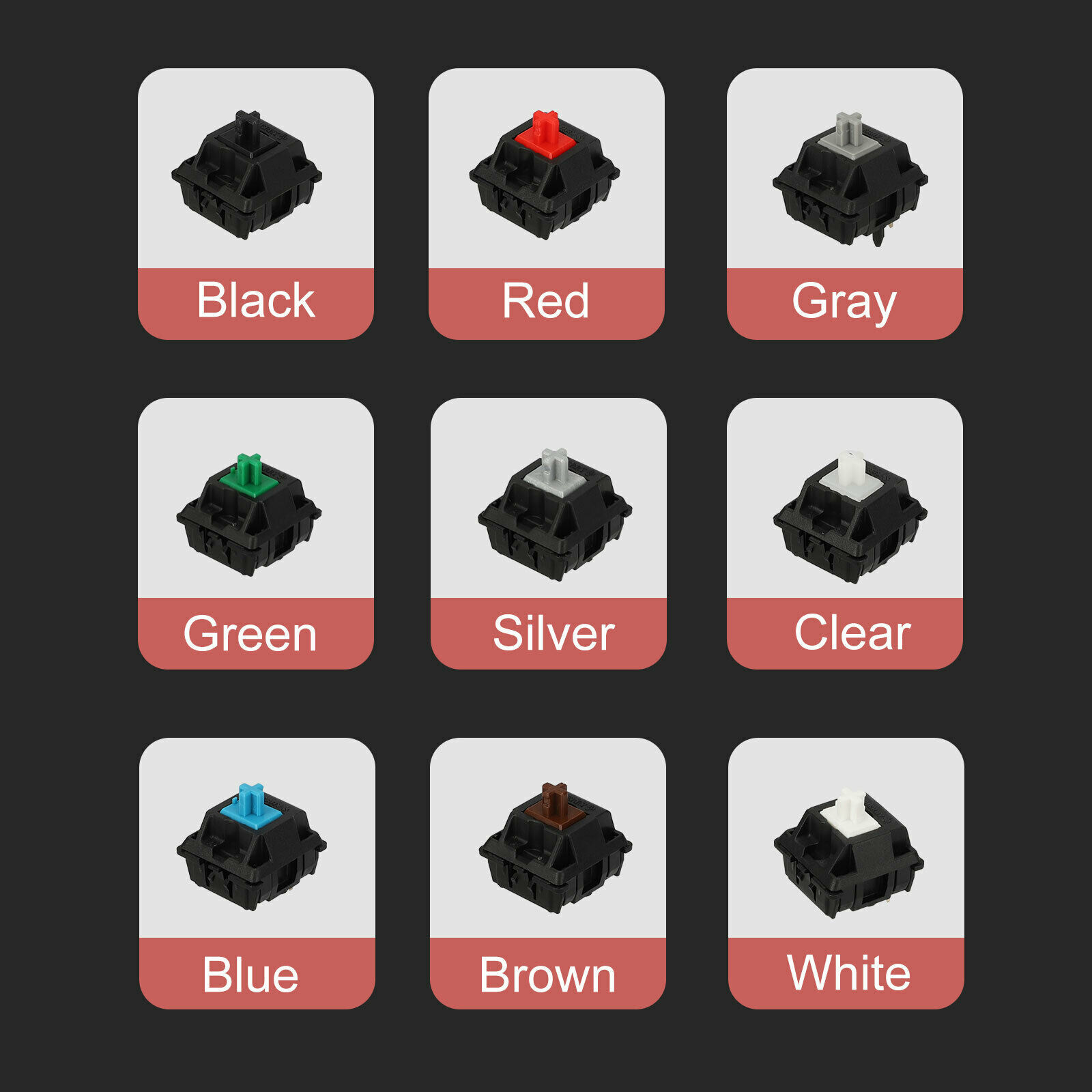 9-Key Switch Tester Mechanical Keyboard Sampler Keycap Switch for ...