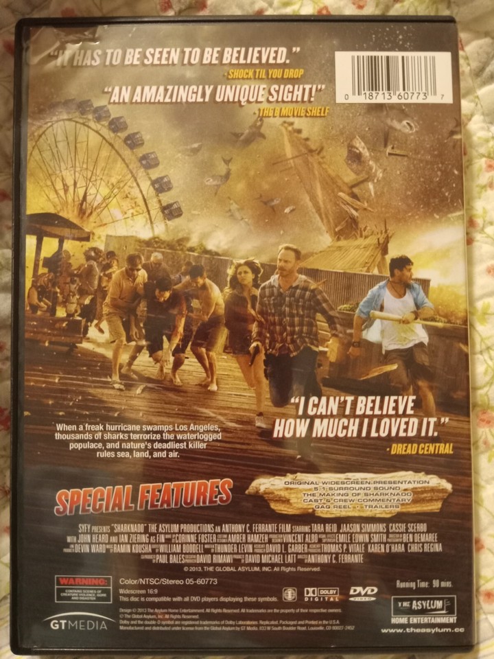 Sharknado DVD. Tara Reid, John Heard. Syfy Original. 2013 Cult ...