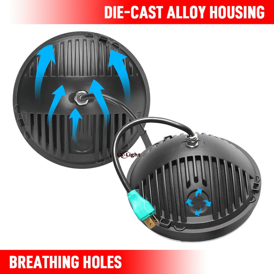 DOT Approved 7" inch Round Led Headlight High-Low Beam for Chevy II ...