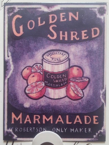 GOLDEN SHRED MARMALADE toffee metal enameled fridge magnet handmade NEW ...