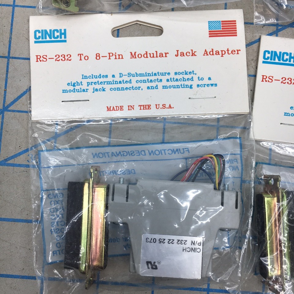 X10 Cinch RS 232 To 8 Pin Modular Jack Adapter | eBay