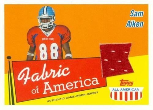 Sam Aiken jersey relic football card 2003 Topps All American #FASA ...