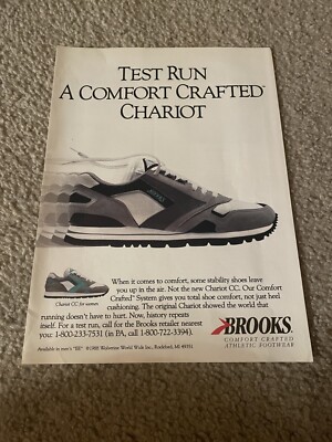 Vintage 1988 BROOKS CHARIOT CC Running Shoes Poster Print Ad 1980s | eBay