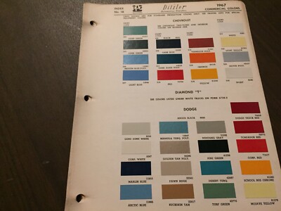 1967 CHEVROLET PICKUP,DODGE PICKUP ,PAINT CHIPS CHART. ORIGINAL | eBay