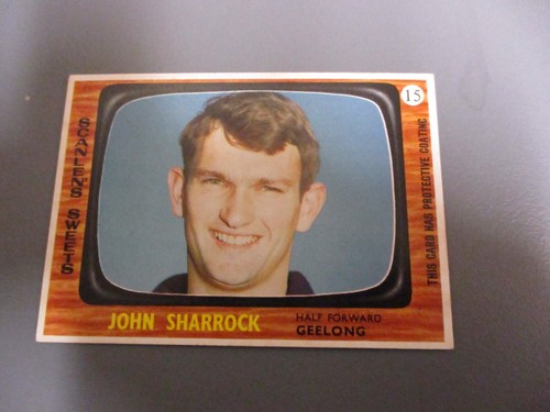 1967 VFL SCANLENS CARD NO.15 john sharrock geelong excellent/mint ...