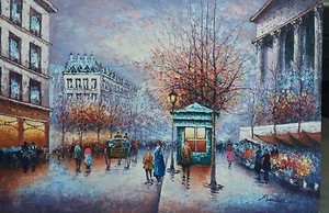 P. Sanchez. Original Oil Painting of Paris Cityscape (24 x 36) | eBay