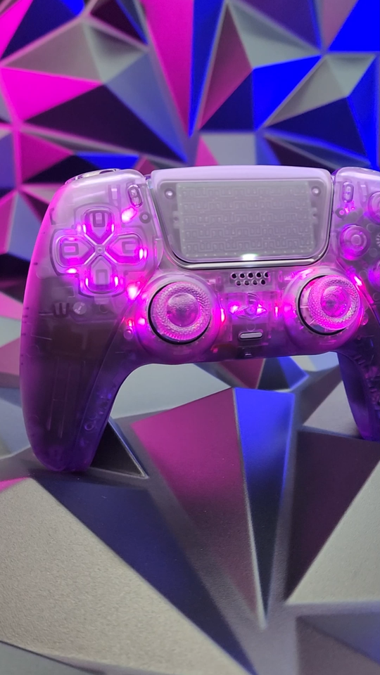 Triple Atomic Purple RGB LED Clear PS5 Controller Killscreen Esports DualSense | eBay