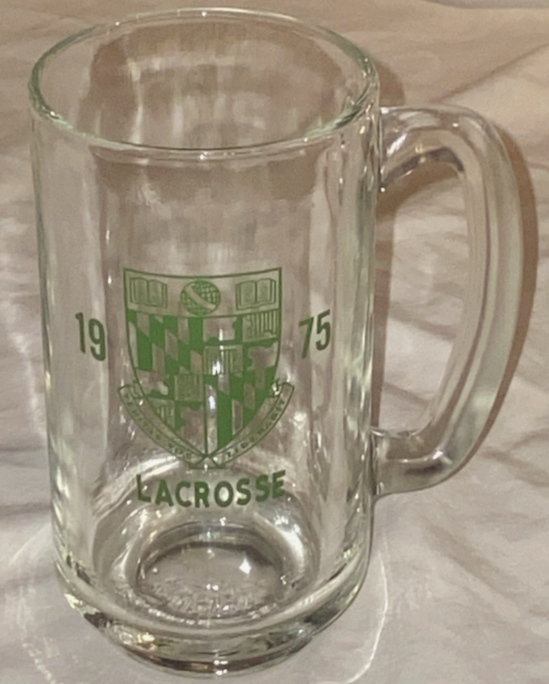1975 Johns Hopkins Lacrosse Beer Glass LAX Baltimore Maryland Blue Jays ...