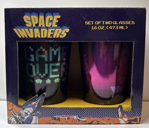 Space Invaders set of 2 Glasses 16oz | eBay