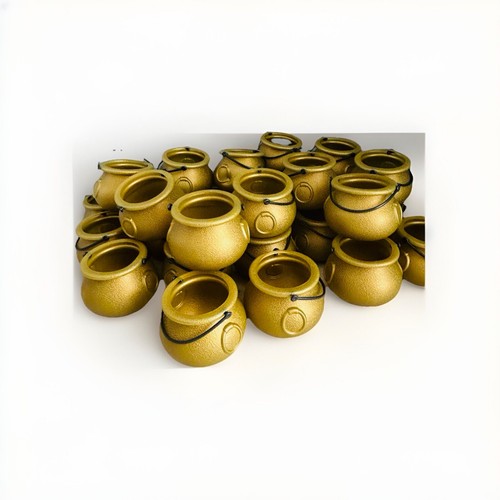 30 Gold 3.5” Cauldrons St Patrick's Day Decoration Party Pot of Gold ...