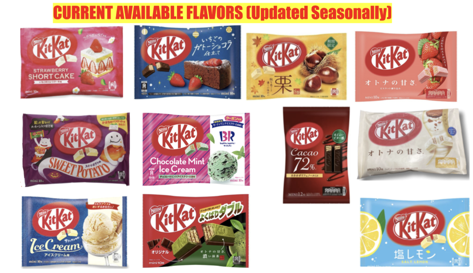 LIMITED TIME SALE Japan Exclusive Seasonal KitKat Flavors SEASONAL ...