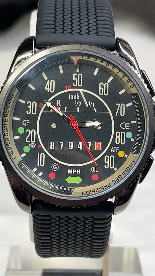 NEW Watch men's VW Beetle Speedometer Watch green luminous dial tire ...