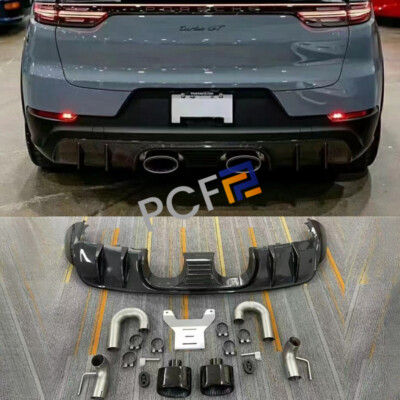For Porsche Cayenne Turbo 2019-2023 GT Dry Carbon Fiber Rear Diffuser ...