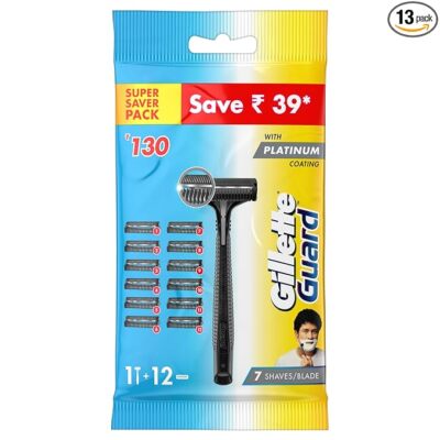 1 Gillette Guard Razor WITH 12 blade cartridge pack |Smooth shaving | eBay