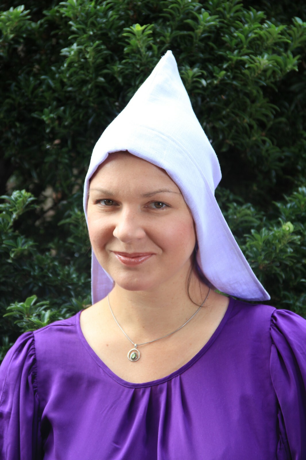 RE-ENACTMENT Medieval LINEN COTTON Ladies Coif Hat Bonnet Cotton Green ...