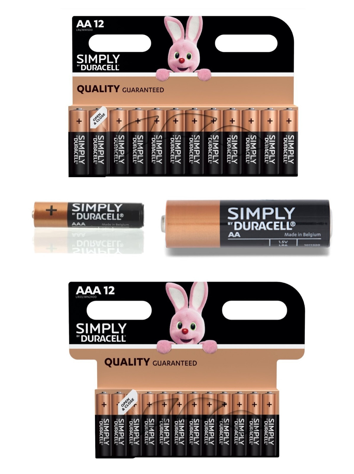 Duracell MN1500 AA Simply Alkaline Batteries LR06 - 12 Pack for sale ...