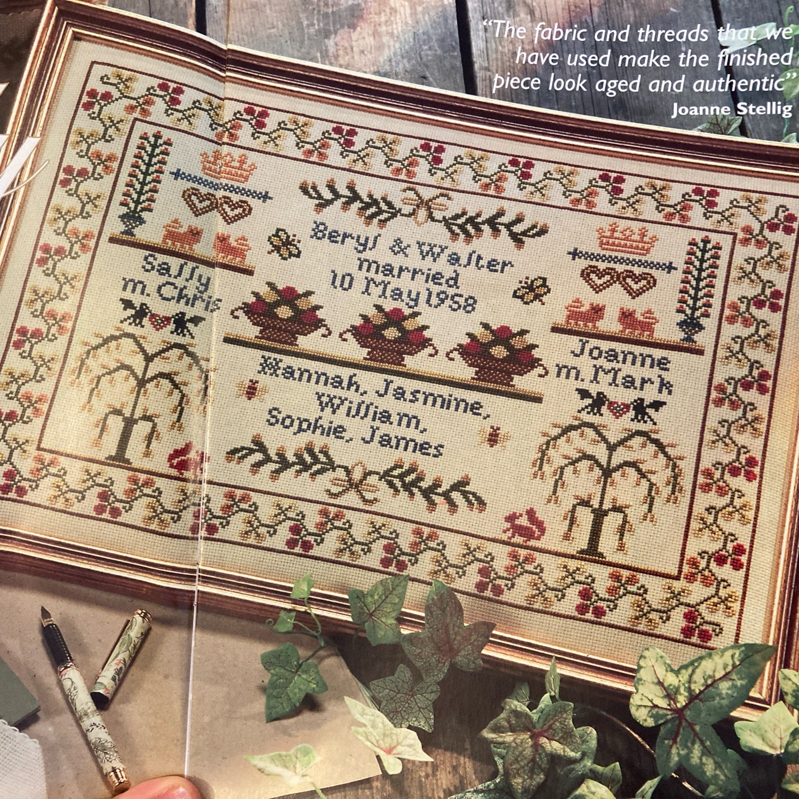 Historical sampler company family tree heirloom Cross Stitch Chart ...